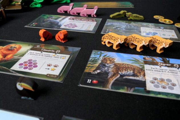 Life in the Amazonia - animal meeples - One Board Family